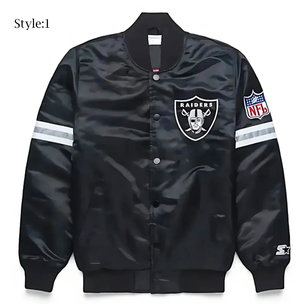 Las Vegas Raiders Satin Jacket | Raiders Starter Jacket