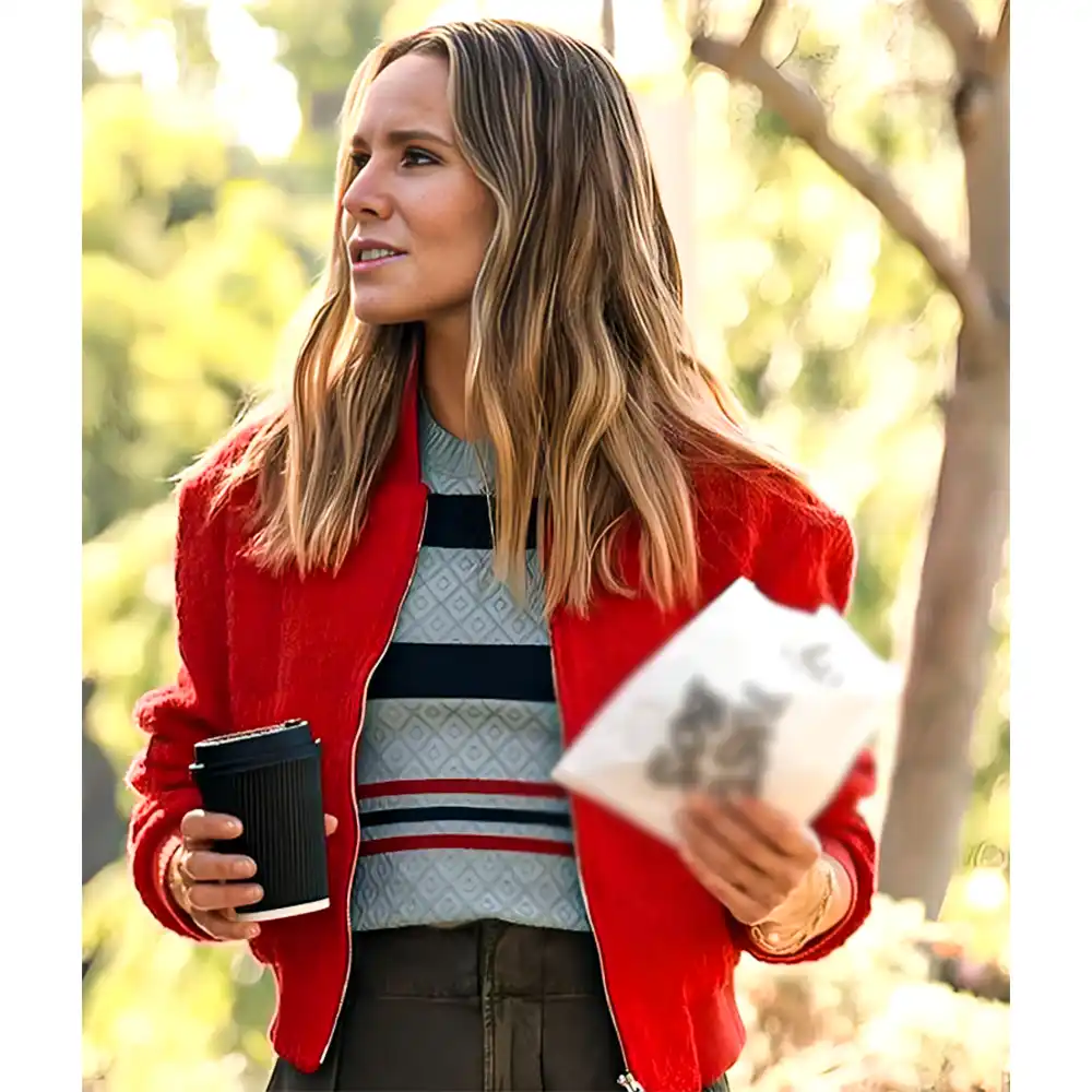 Kristen Bell Red Crop Jacket | Nobody Wants This Crop Jacket